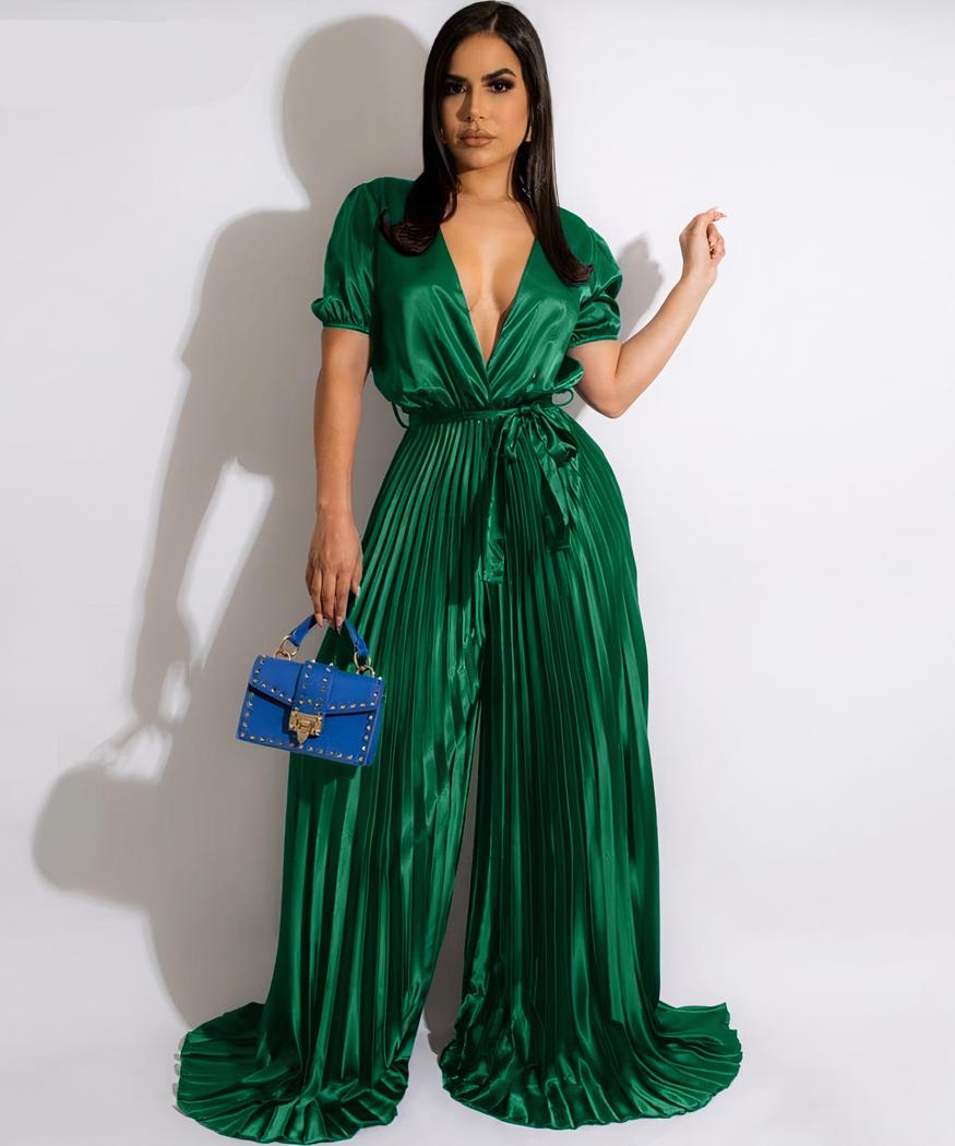 Combinaison habillée large en satin plissé • Ma Combi