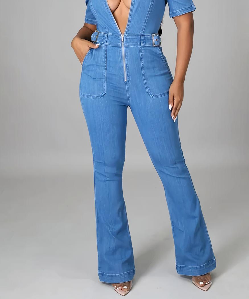 Combinaison en jean moulante pour femme • Ma Combi